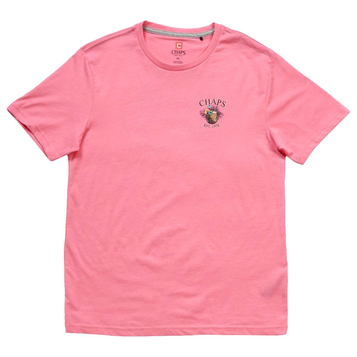 Click here for Mens Chaps Tiki Drink Short Sleeve Tee - Pink Carn... prices