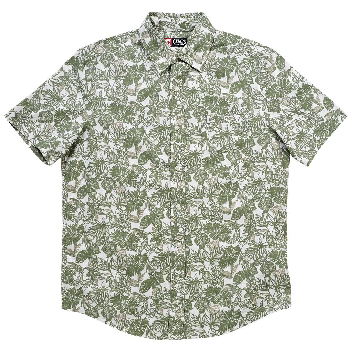 Click here for Mens Chaps Tropical Leaf Chambray Button Down Shir... prices
