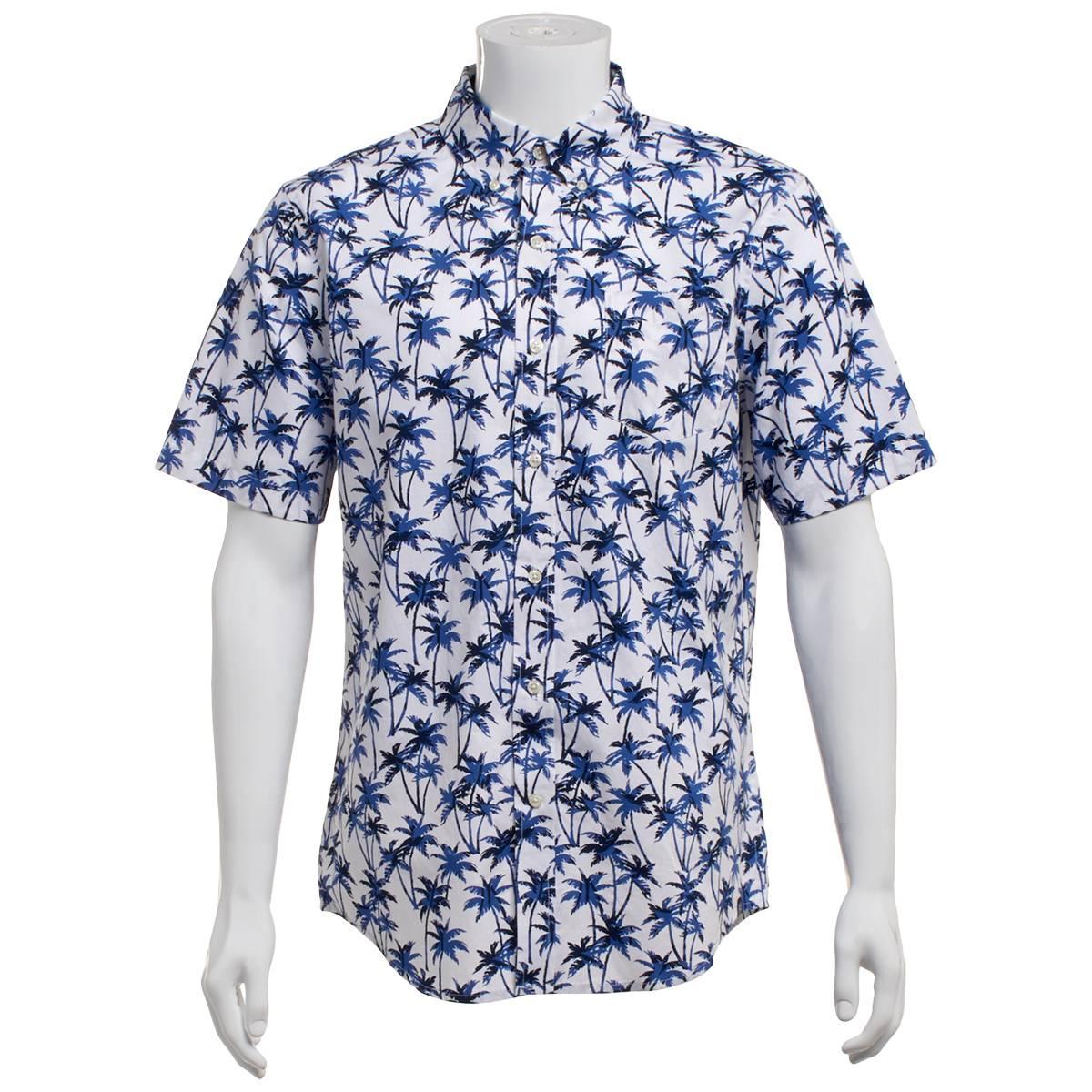 Click here for Mens Chaps Cotton Palm Tree Button Down Shirt - Wh... prices