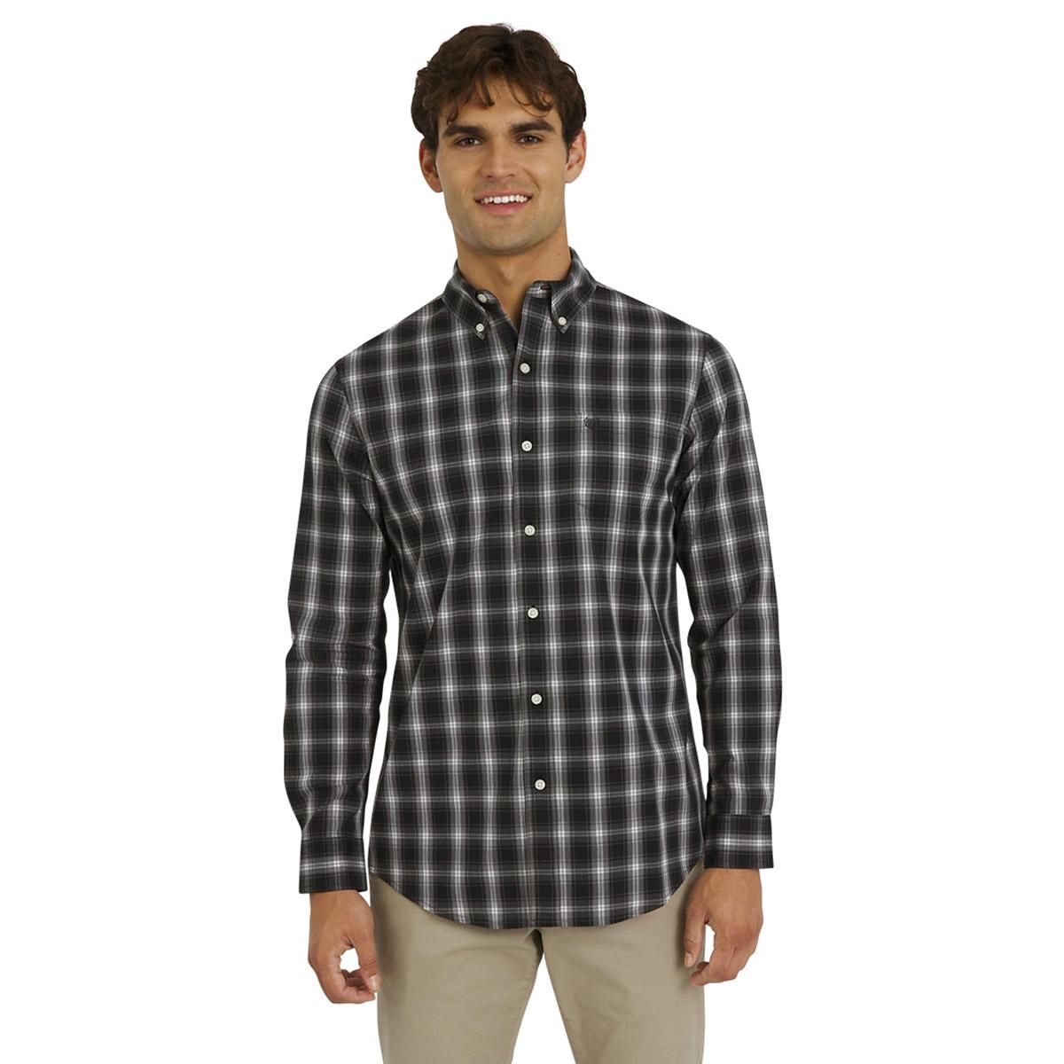 Click here for Mens Chaps Long Sleeve Plaid Button Down Shirt - B... prices