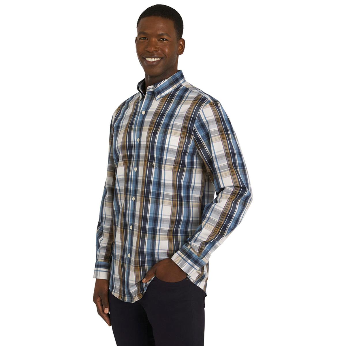 Click here for Mens Chaps Long Sleeve Plaid Stretch Button Down S... prices