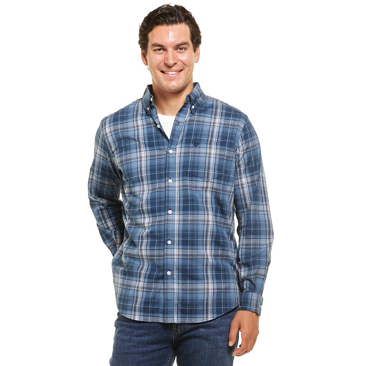 Click here for Mens Chaps Long Sleeve Plaid Button Down Shirt - T... prices