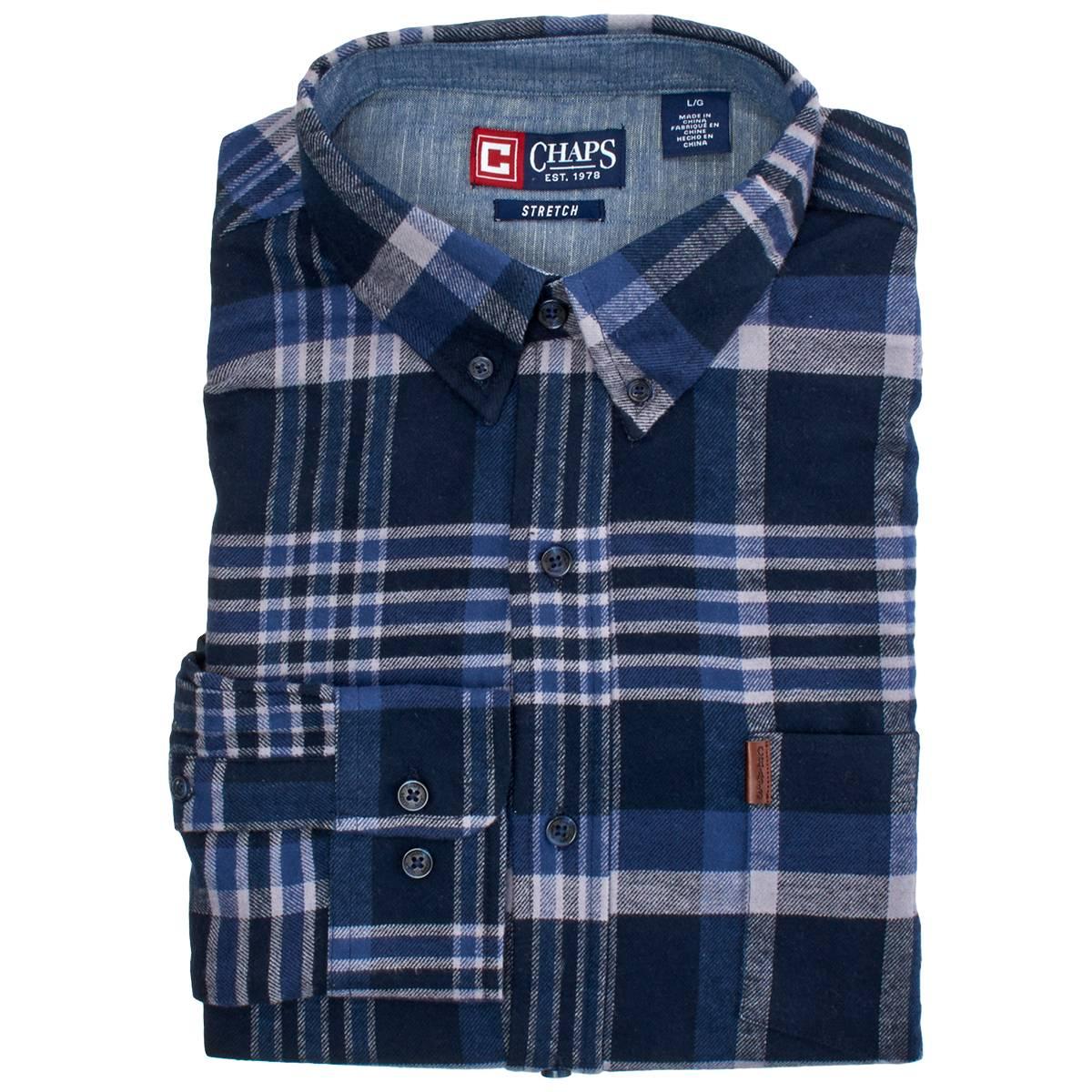 Click here for Mens Chaps Long Sleeve Stretch Flannel Shirt - Ecl... prices