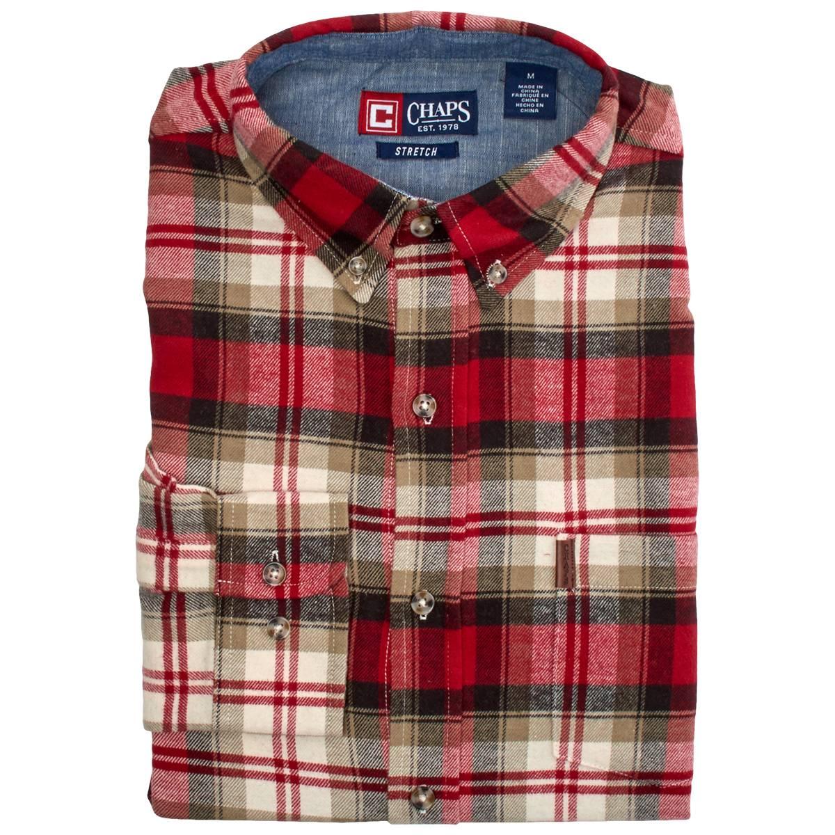 Click here for Mens Chaps Long Sleeve Stretch Flannel Shirt - Rio... prices