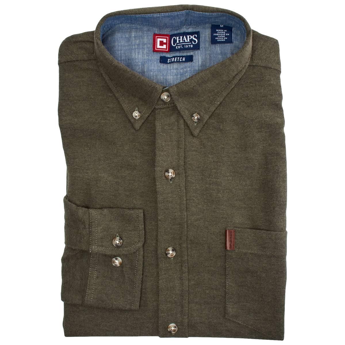 Click here for Mens Chaps Long Sleeve Stretch Flannel Shirt - Thy... prices