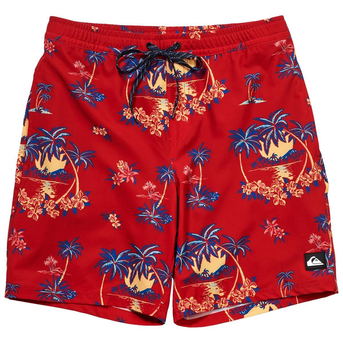 Click here for Young Mens Quiksilver Conrad Island Print Swim Tru... prices