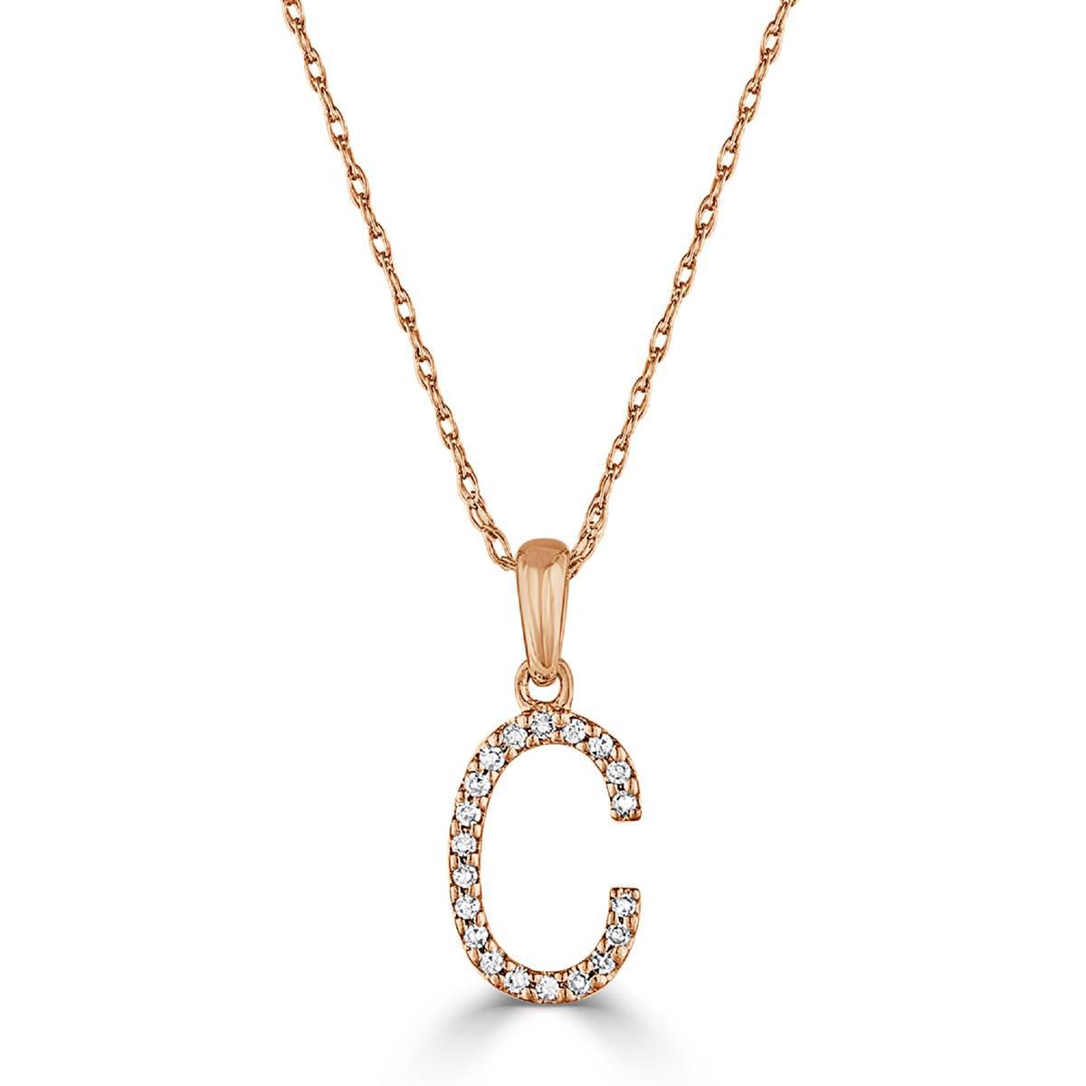 Click here for Diamond Classics(tm) 14kt. Rose Gold Initial C Let... prices