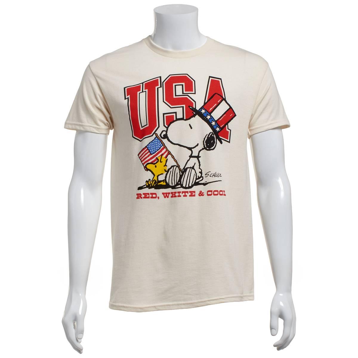 Click here for Young Mens Peanuts(tm) Snoopy USA Graphic Tee prices