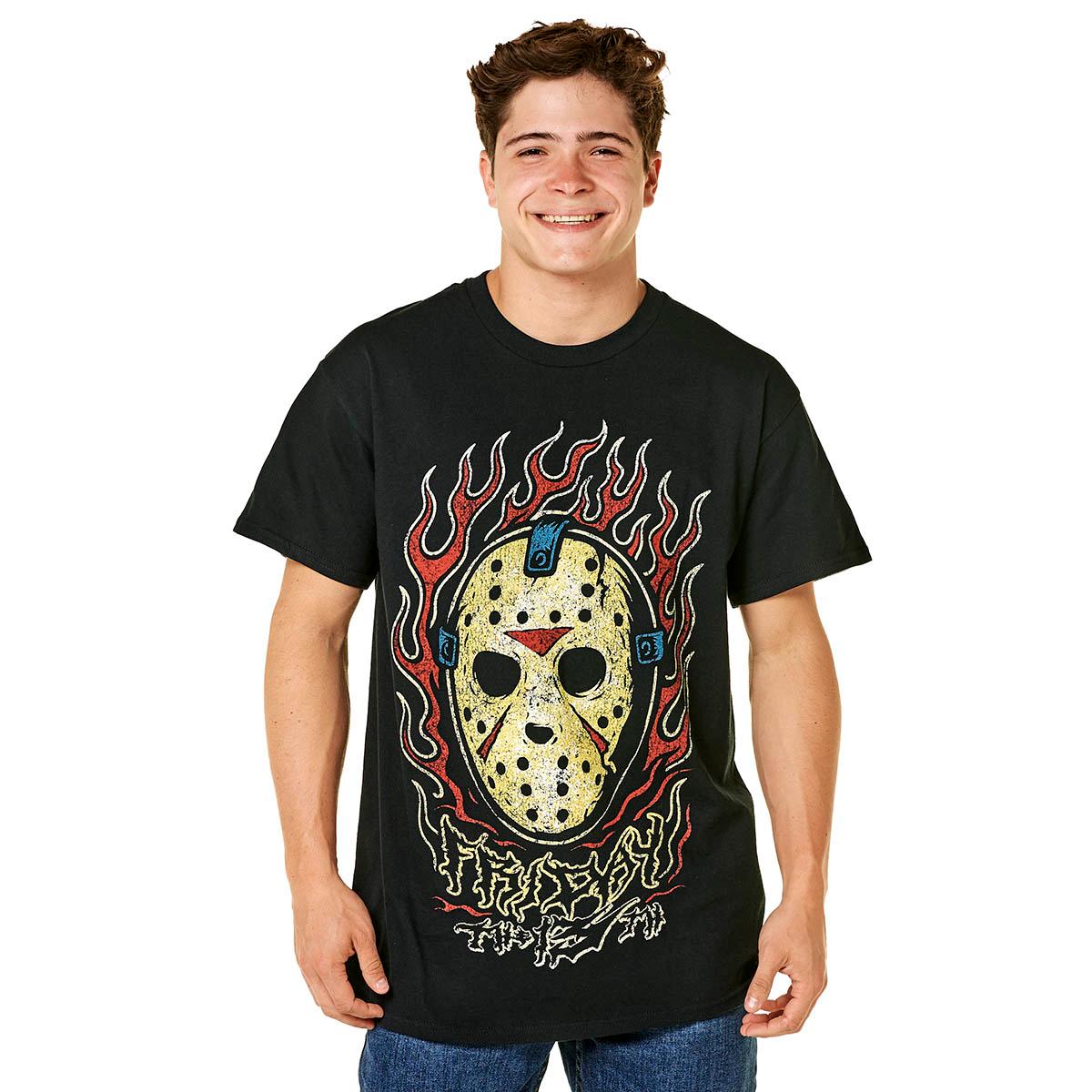 Click here for Young Mens Friday the 13th Flames Graphic Tee prices