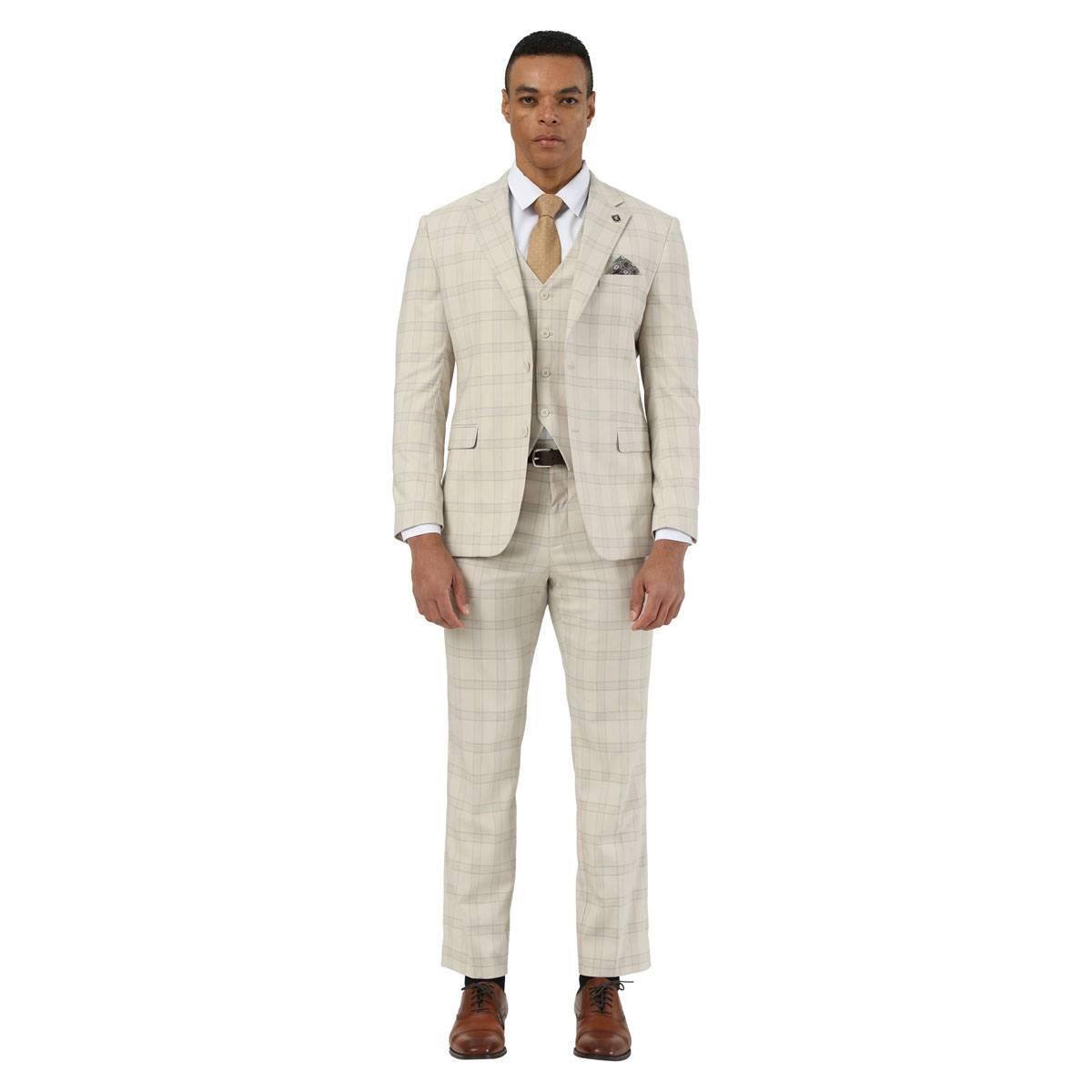 Click here for Mens Stacy Adams Glen Plaid Notch Lapel 3pc. Suit prices