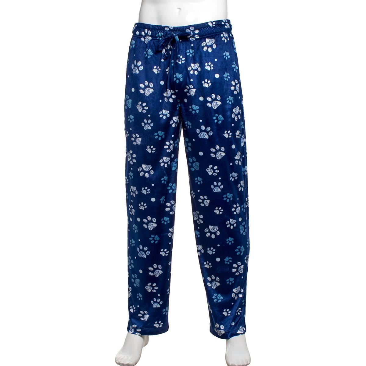 Click here for Mens Preswick & Moore(R) Paw Print Silk Fleece Paj... prices