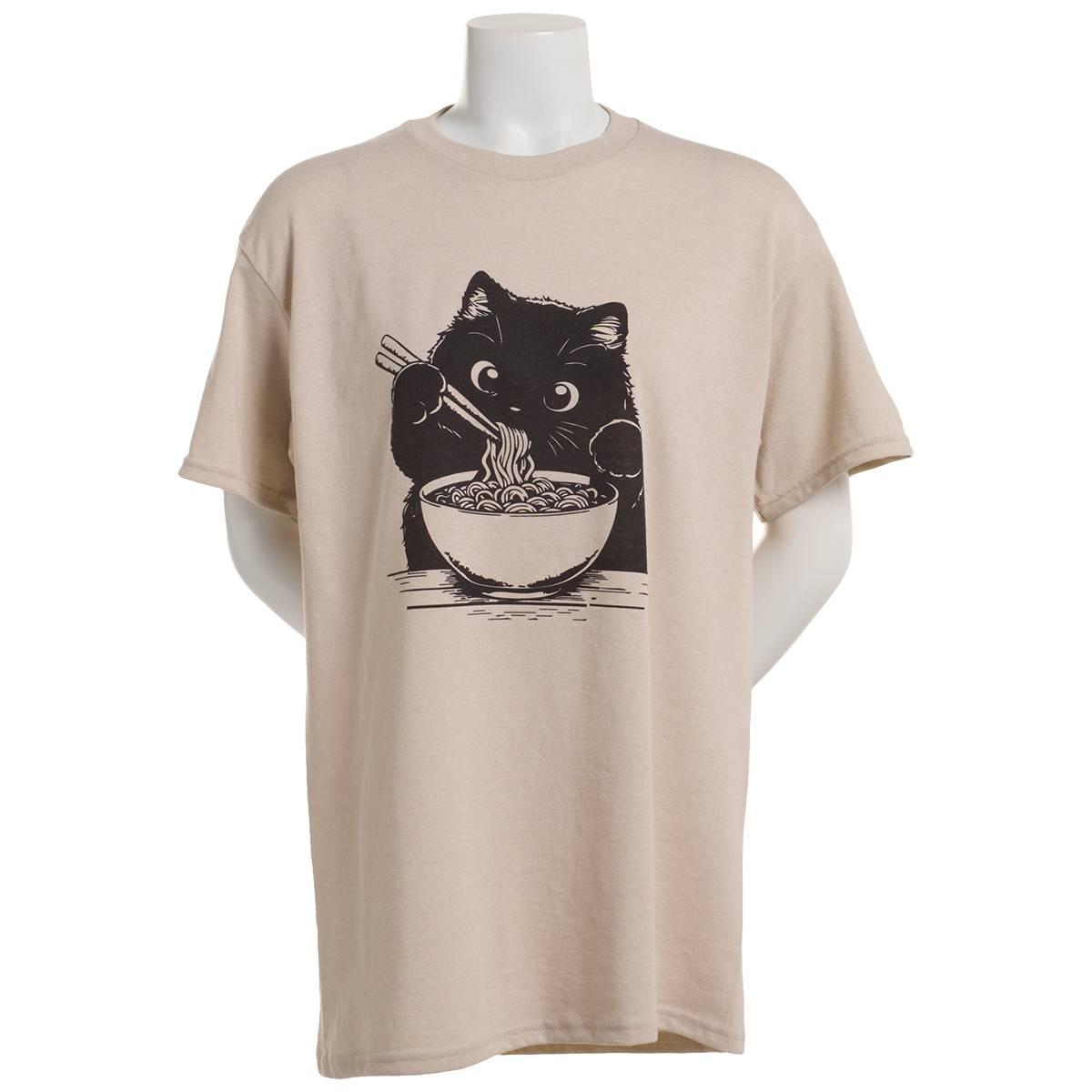 Click here for Womens JERZEES Short Sleeve Noodle Cat Graphic Tee prices