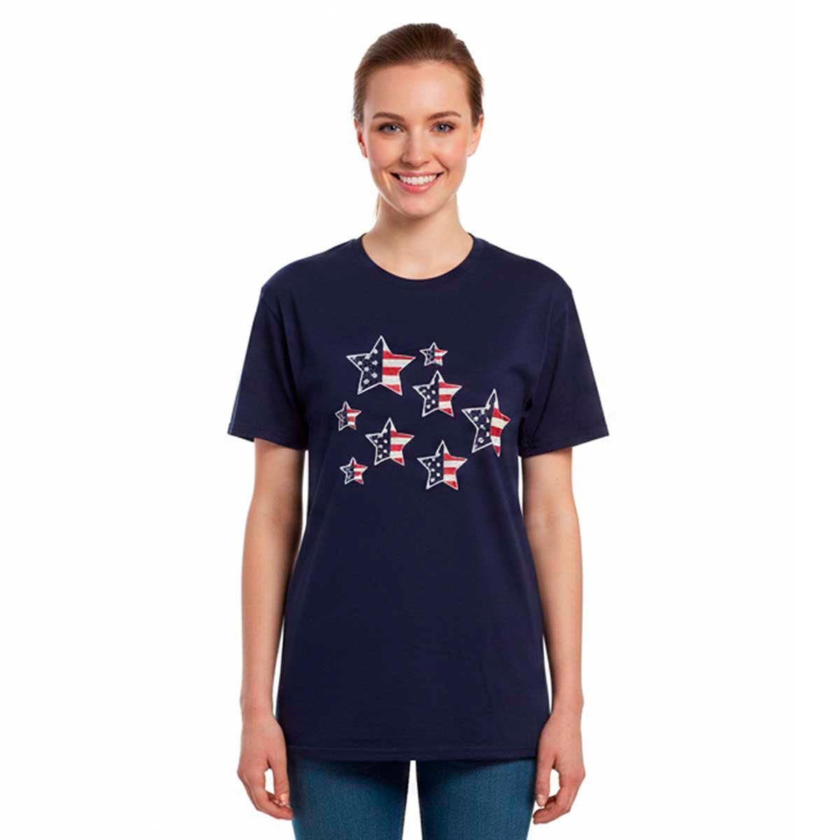 Click here for Womens JERZEES Short Sleeve Flag Stars Crew Neck G... prices