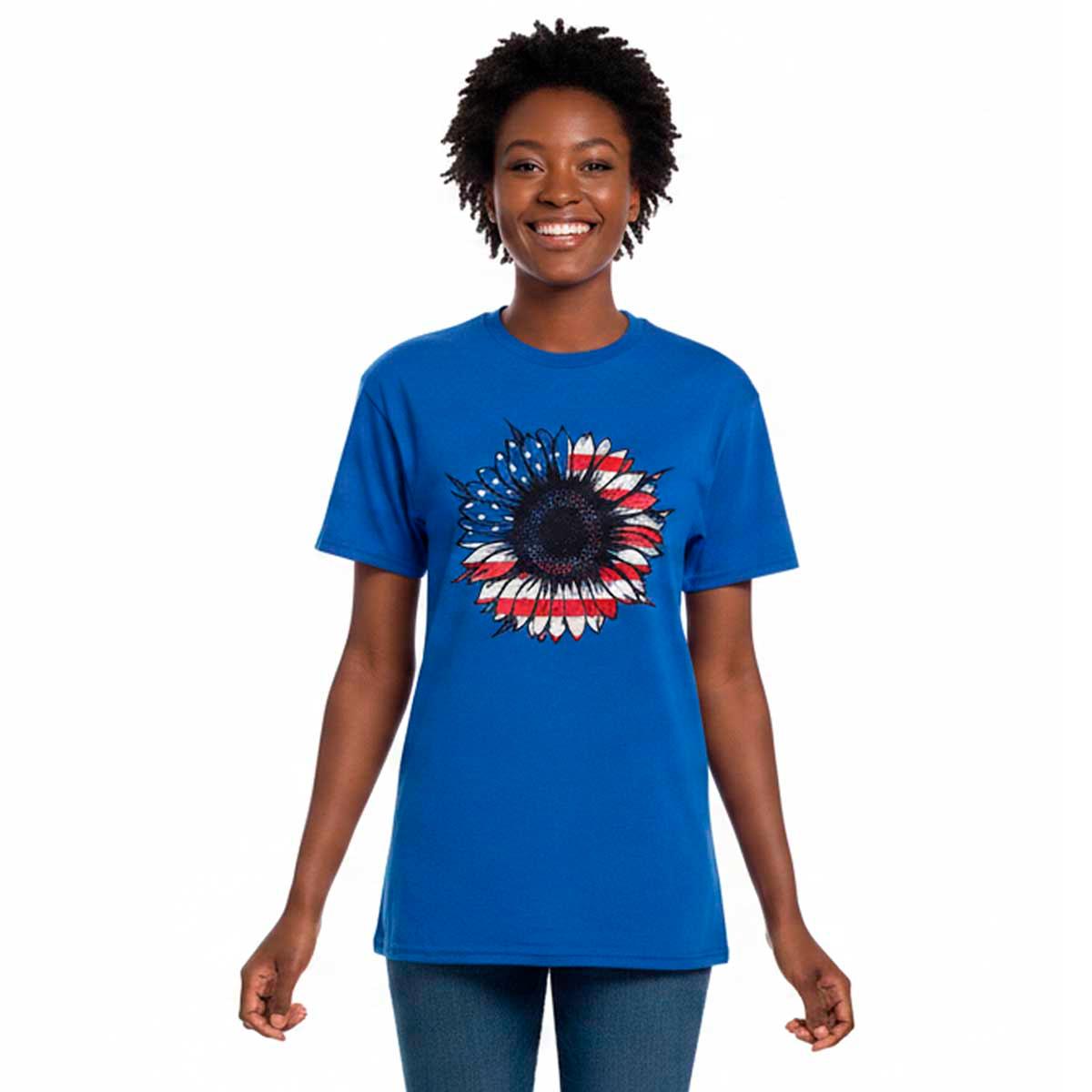 Click here for Womens JERZEES Short Sleeve Sunflower Flag Graphic... prices