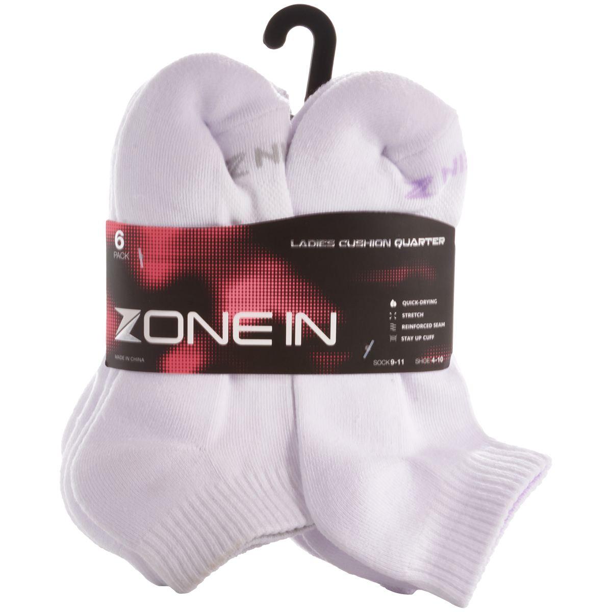 Click here for Womens Zone In 6pk. Cushion Quarter Socks prices