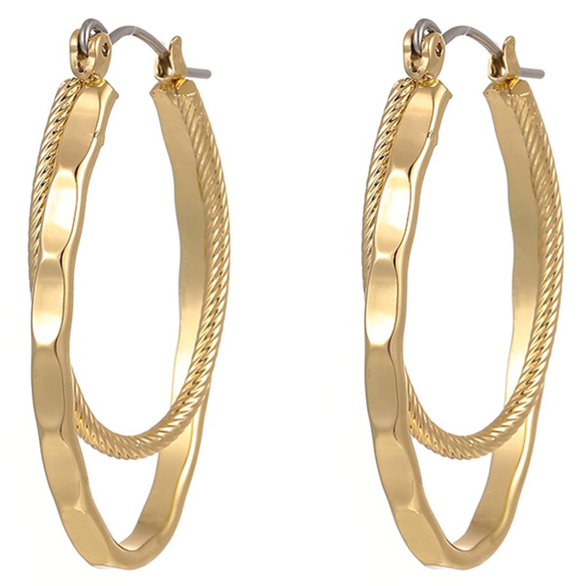 Click here for Design Collection Gold-Tone Double Hoop Click It P... prices