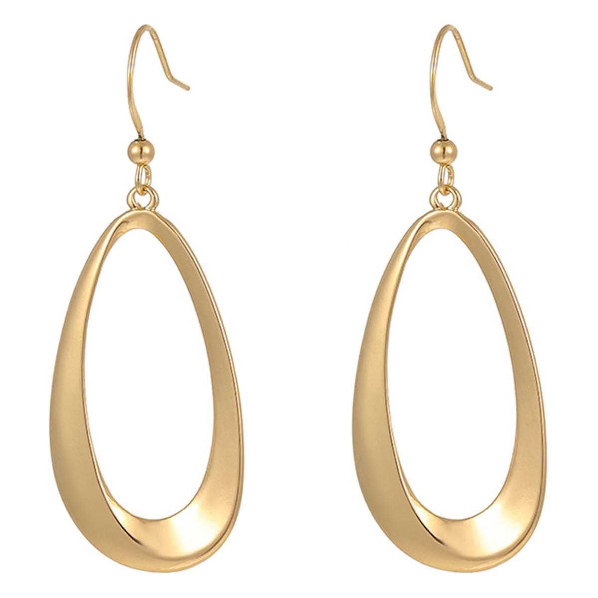 Click here for Design Collection Gold-Tone Open Oval Twist Earrin... prices