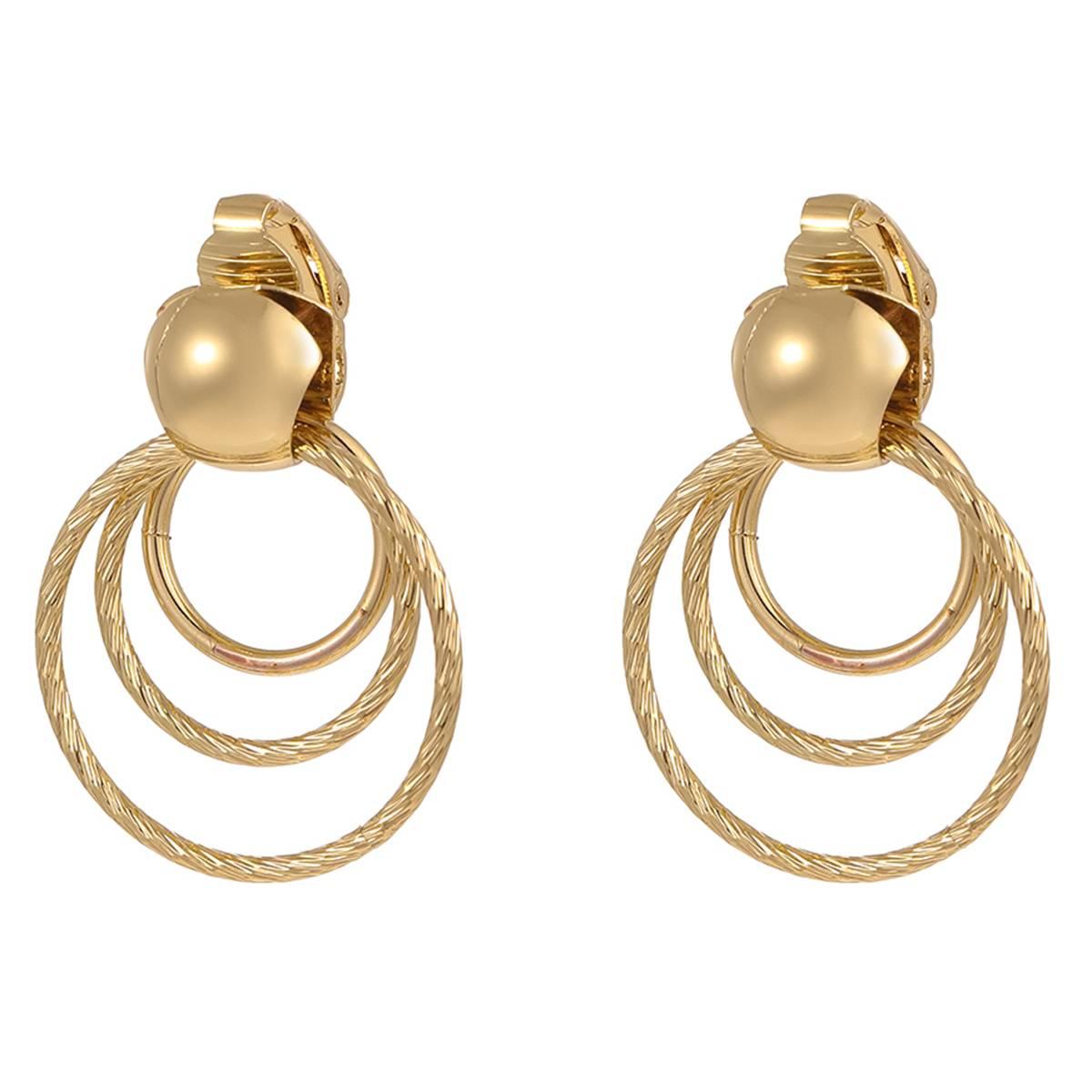 Click here for Design Collection Gold-Tone Multi Rings Clip Earri... prices