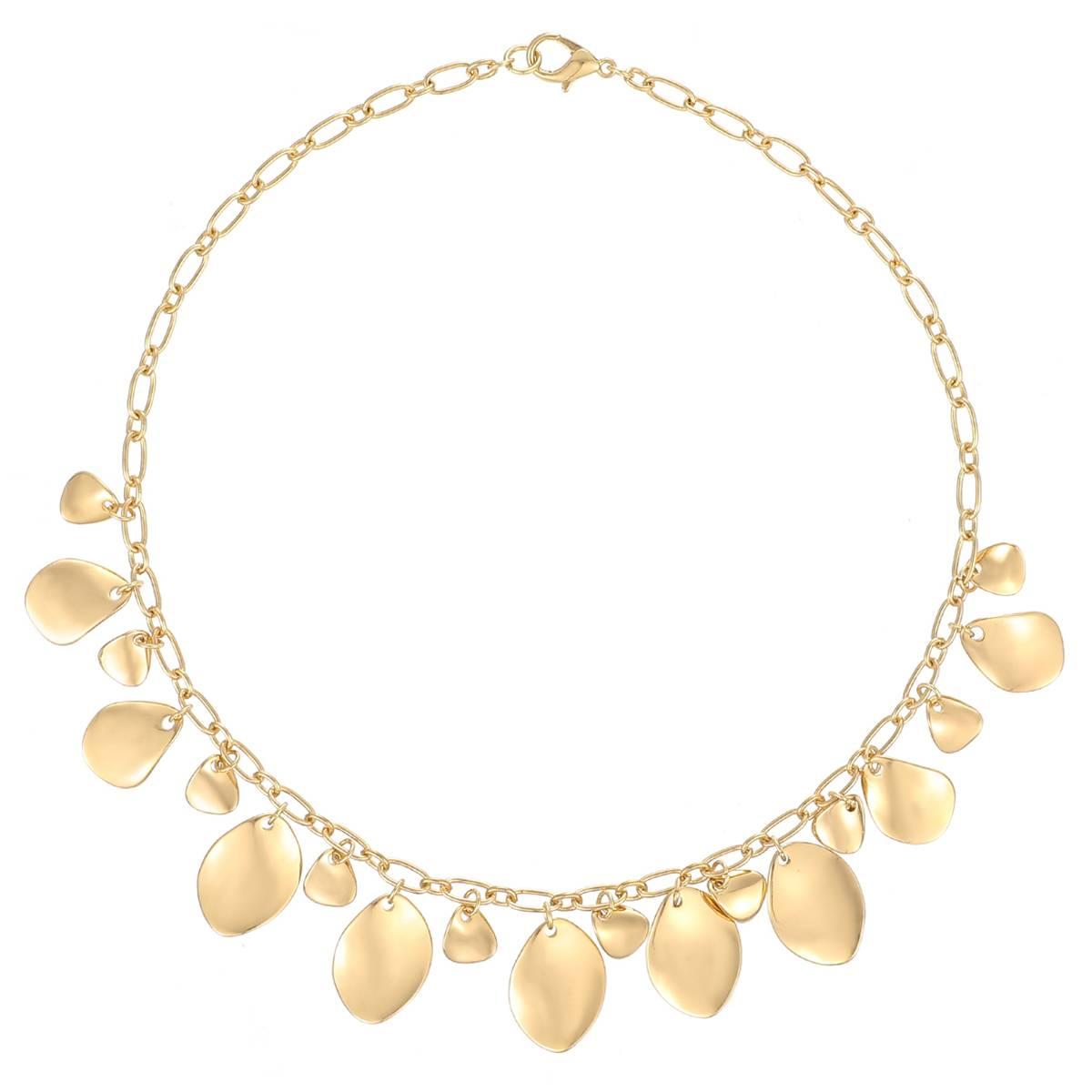 Click here for Design Collection Gold-Tone Wavy Drop Charm Neckla... prices