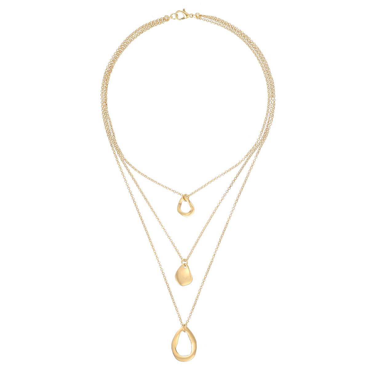 Click here for Design Collection Gold-Tone Three Row Teardrop Nec... prices