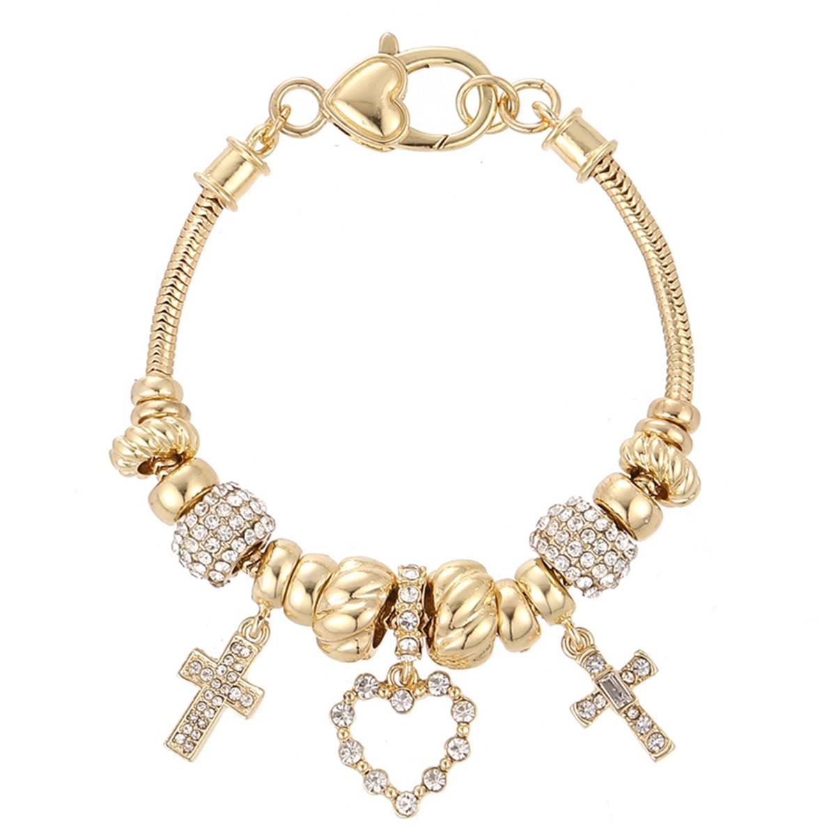 Click here for Beautiful Blessings Crystal Cross & Heart Charm Br... prices