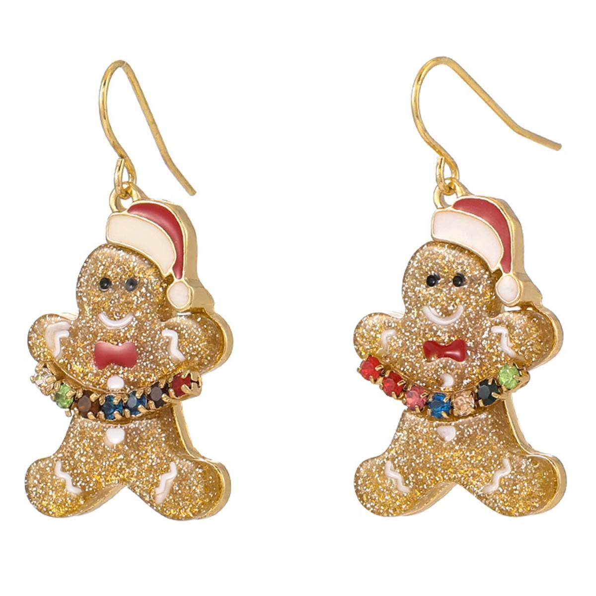 Click here for Gingerbread Man Drop Earrings with Crystal Garland prices