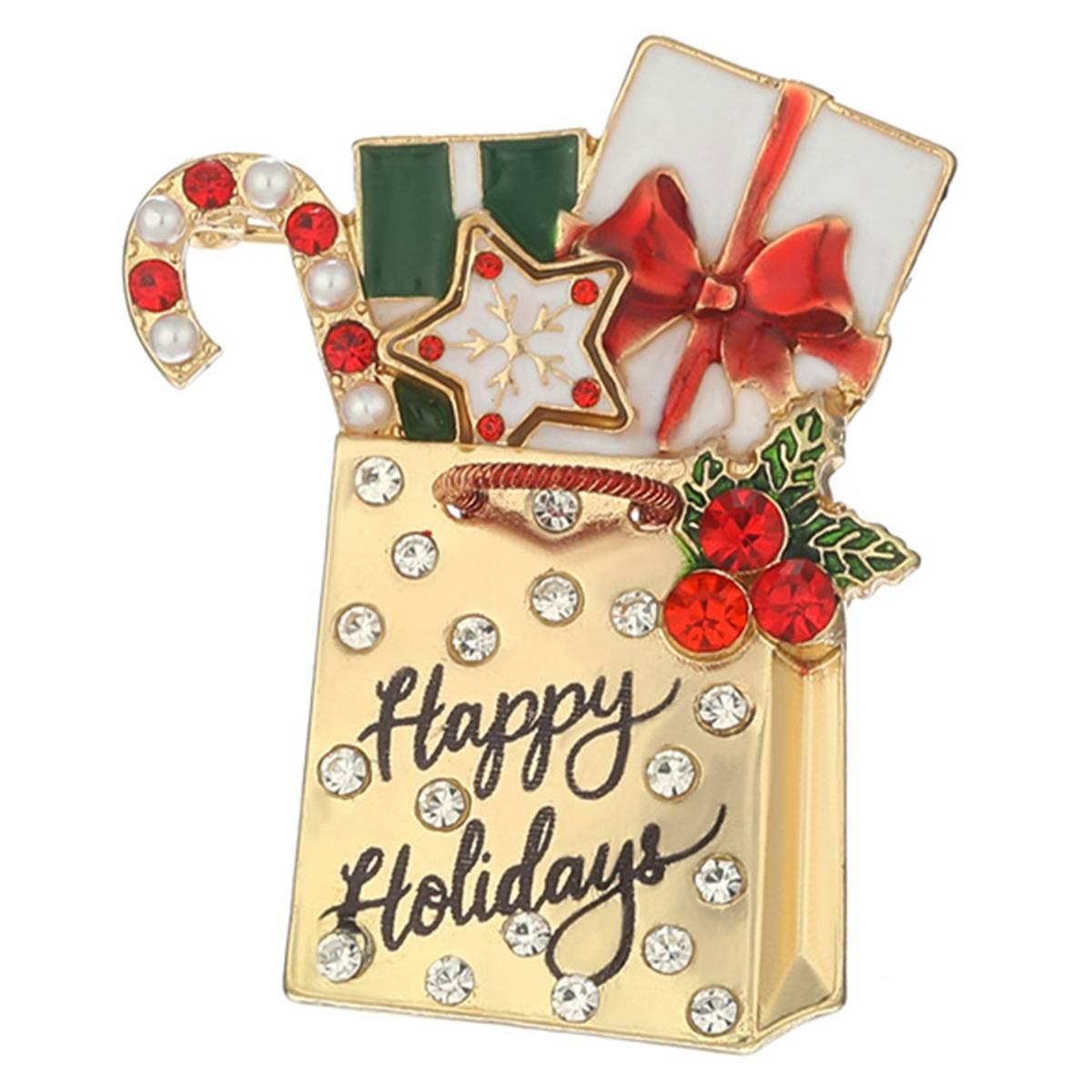 Click here for Happy Holidays Shopping Bag Pin prices