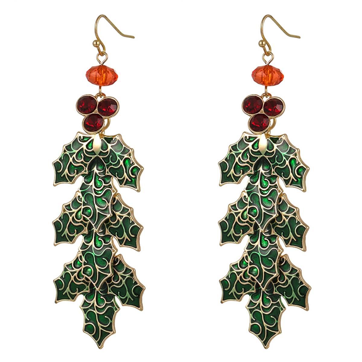 Click here for Holly with Berries Drop Earrings prices