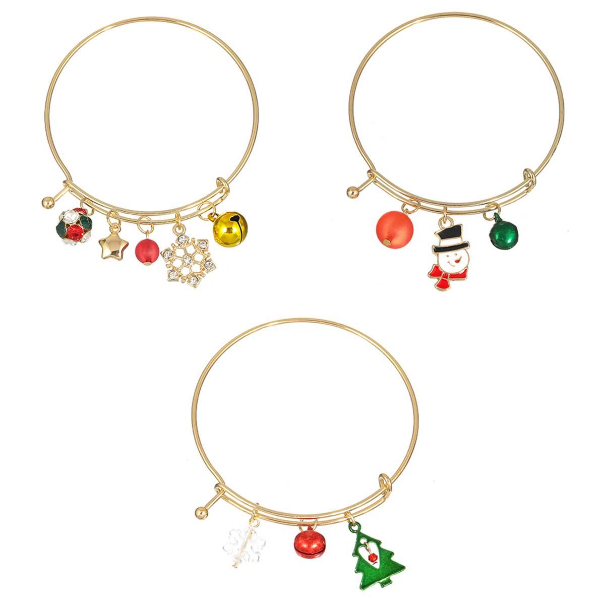 Click here for Christmas Trio Formed Wire Bangle Bracelet Set prices