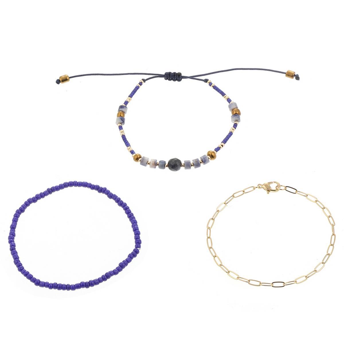 Click here for Ashley Gold-Tone  Mixed Blue Beaded 3pc. Bracelet... prices