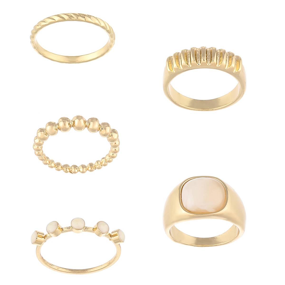 Click here for Ashley 5pc. Gold-Tone Ring Set prices