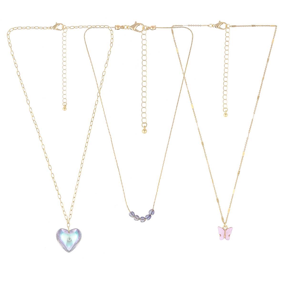 Click here for Ashley 3pc. Butterfly & Heart Necklace Set prices