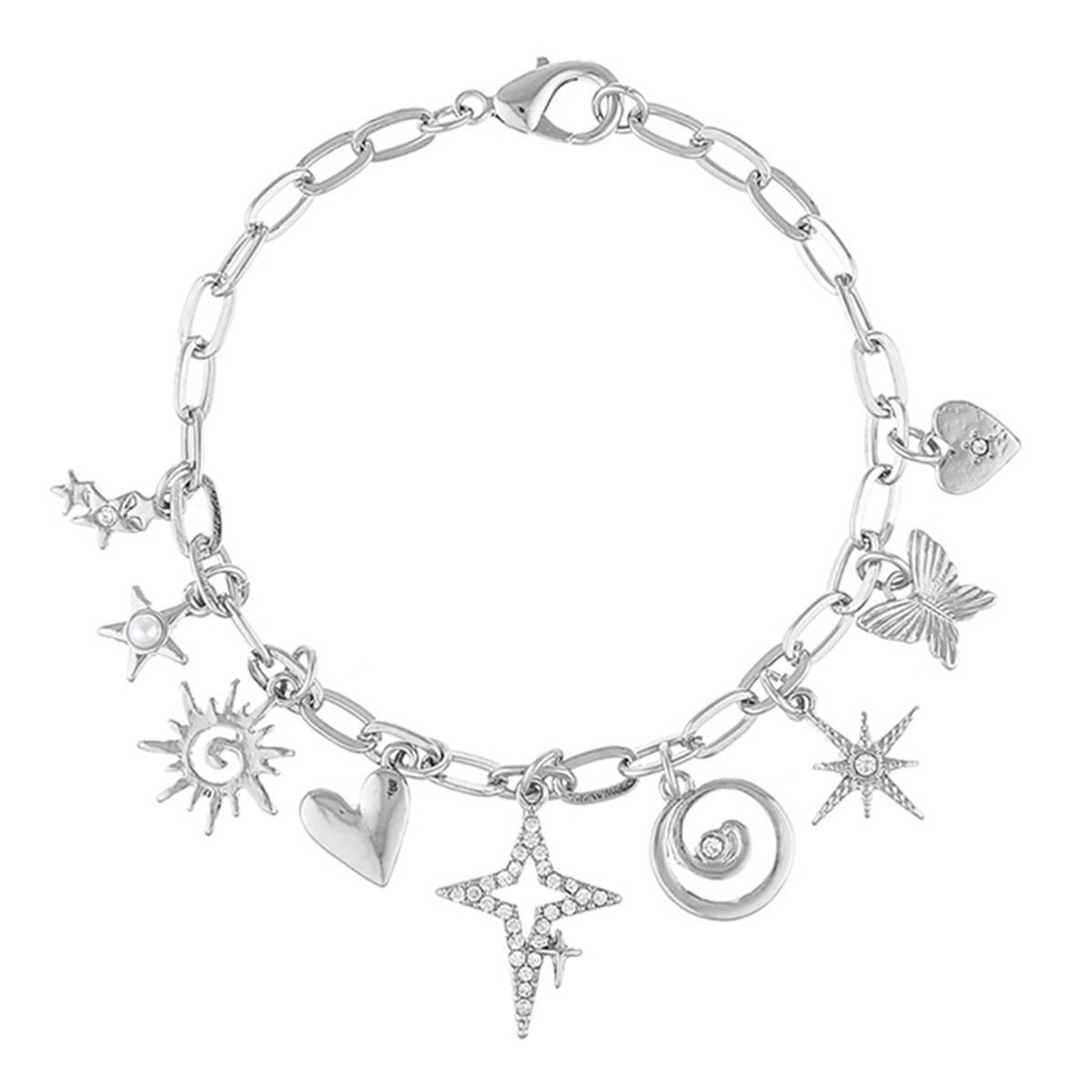 Click here for Ashley Silver-Tone Celestial Charm Bracelet prices