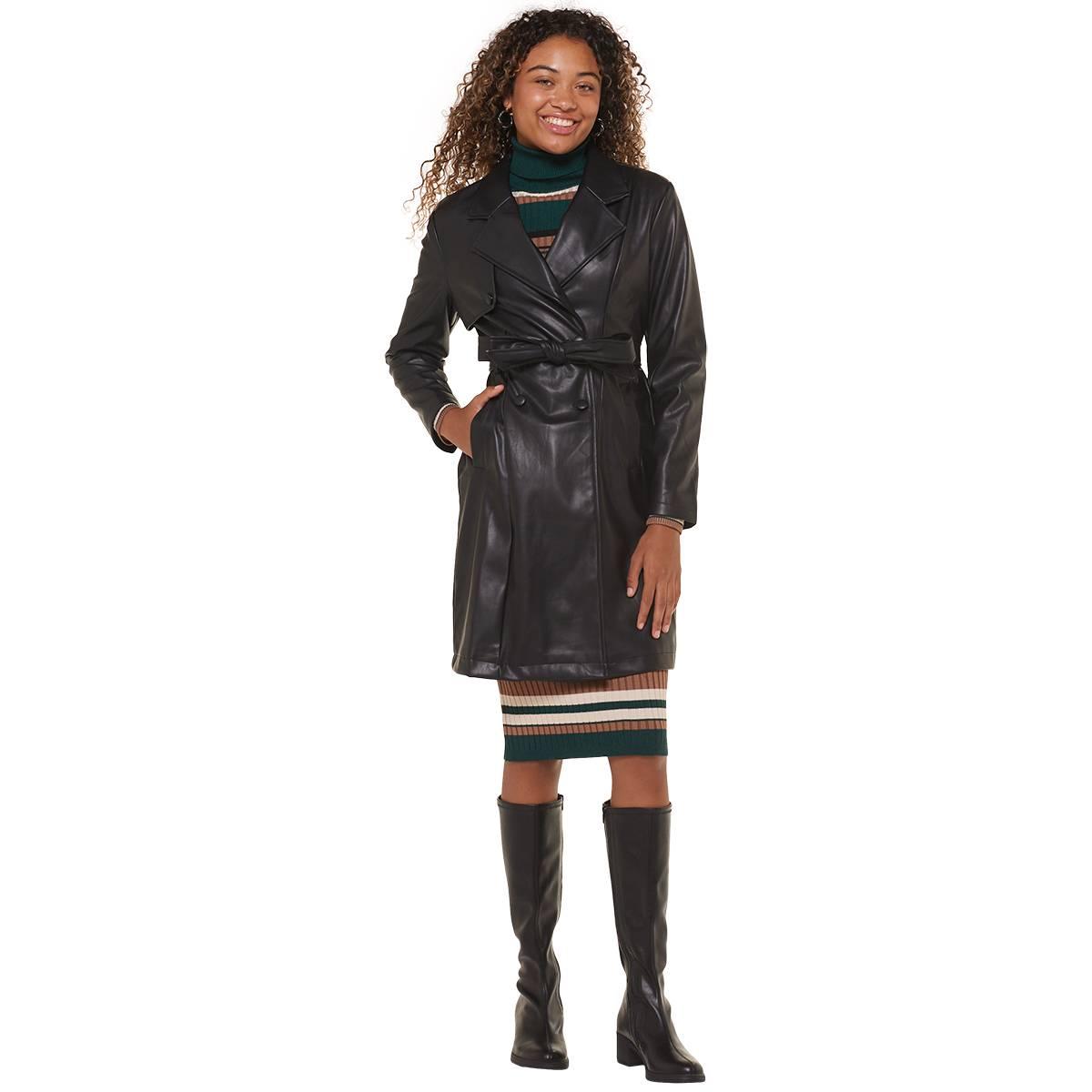 Click here for Juniors Love Tree Vegan Leather Trench Coat prices