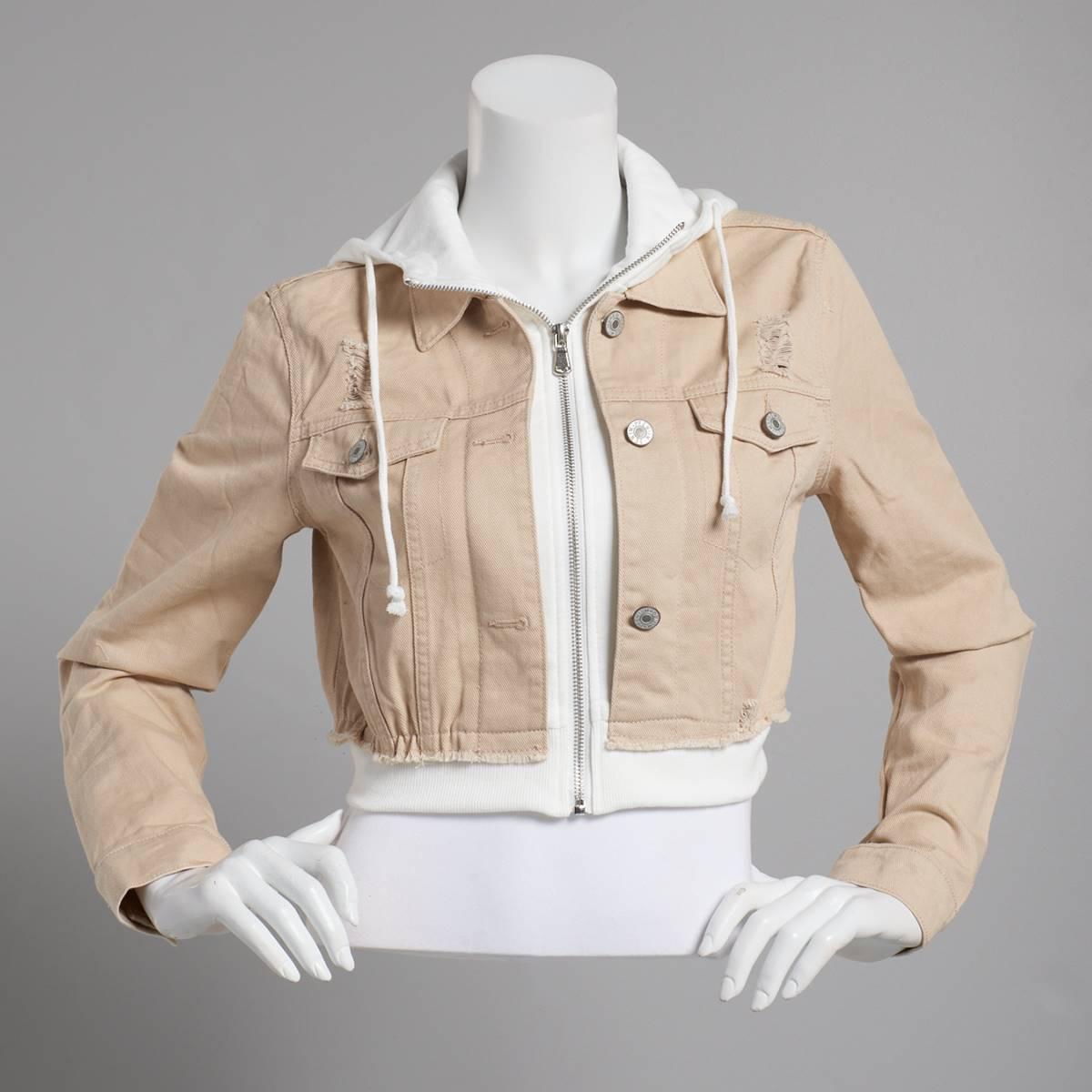 Click here for Juniors Love Tree Cropped Layer Denim 2Fer Jacket... prices