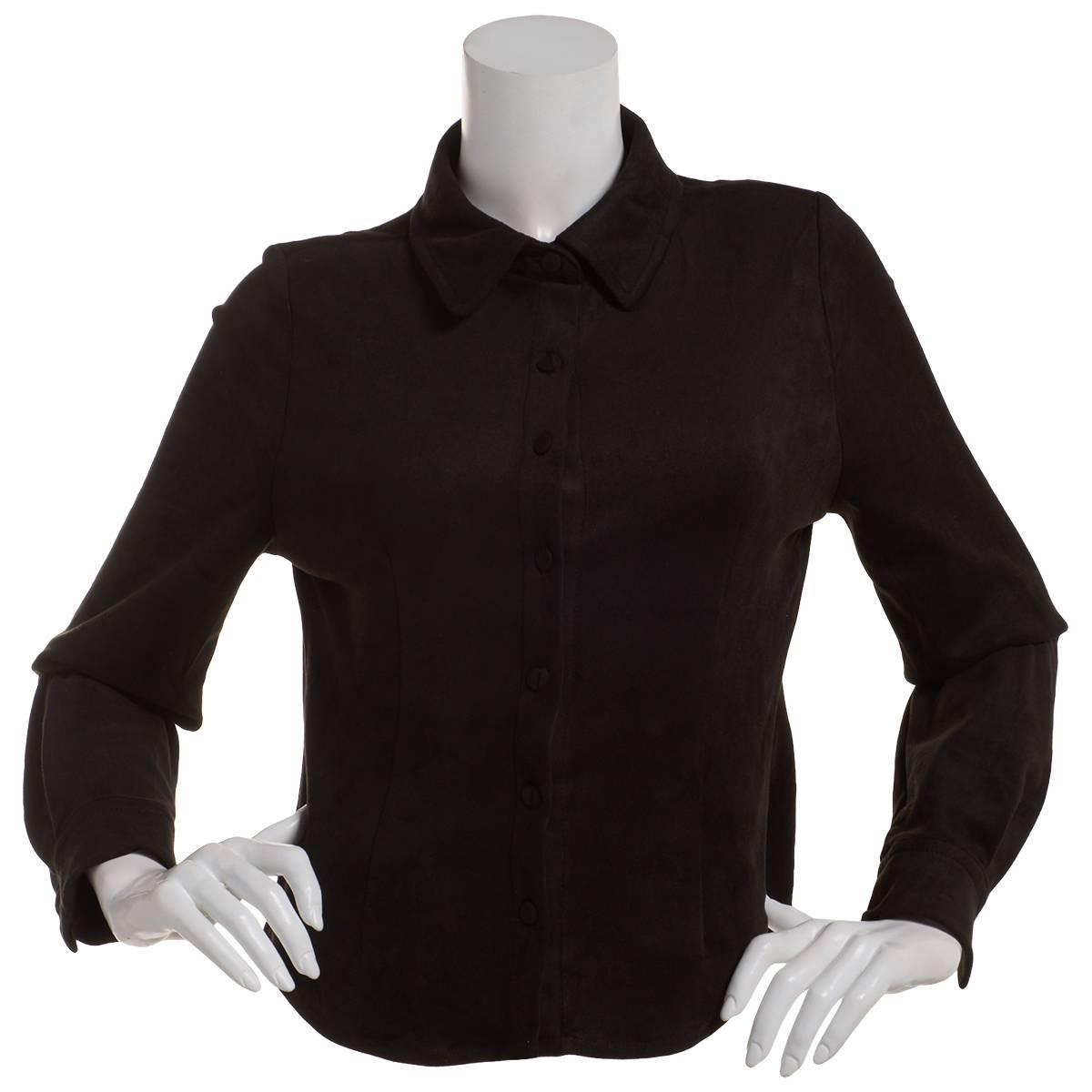 Click here for Juniors Love Tree Long Sleeve Stretch Suede Casual... prices