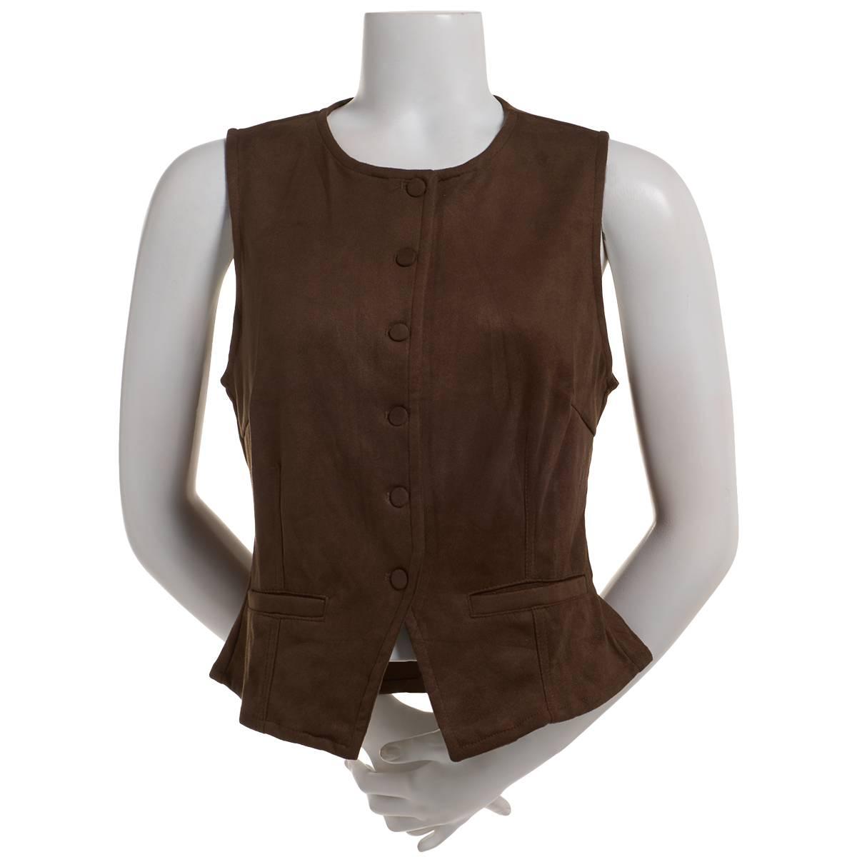 Click here for Juniors Love Tree Stretch Suede Crew Neck Vest prices