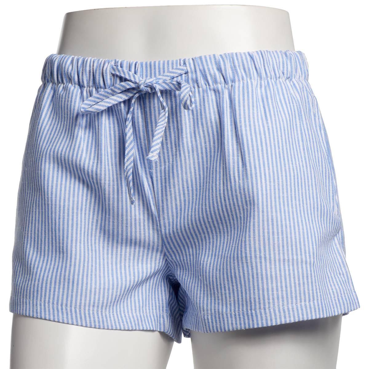 Click here for Juniors Love Tree Linen Stripe Tie Front Short Sho... prices