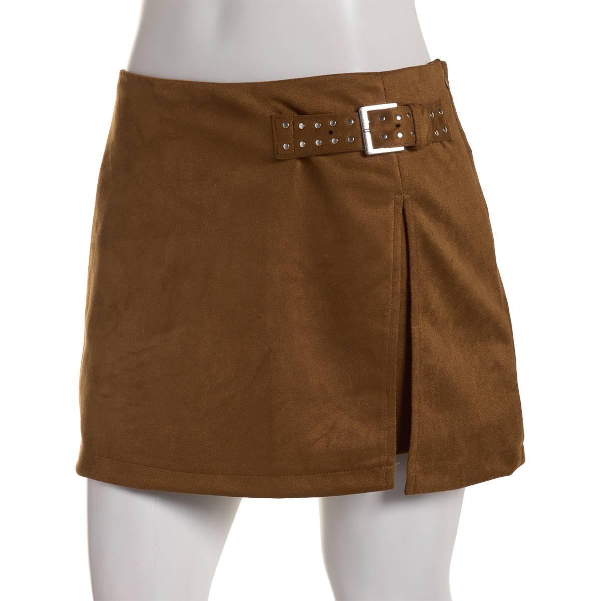 Click here for Juniors Love Tree Stretch Suede Slit Skort with Bu... prices