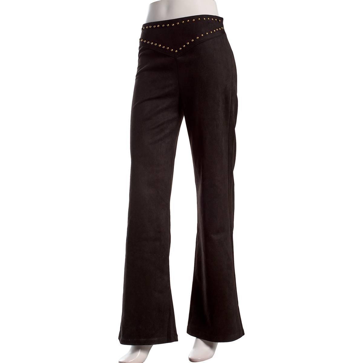 Click here for Juniors Love Tree Stretch Suede Stud Flare Pants prices