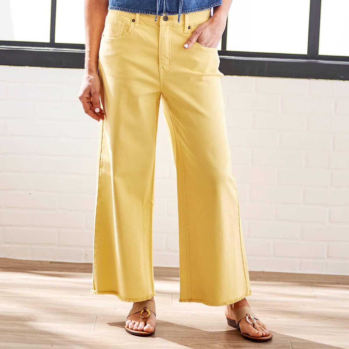 Click here for Plus Size Architect(R) Wide Leg Colored Frey Hem J... prices