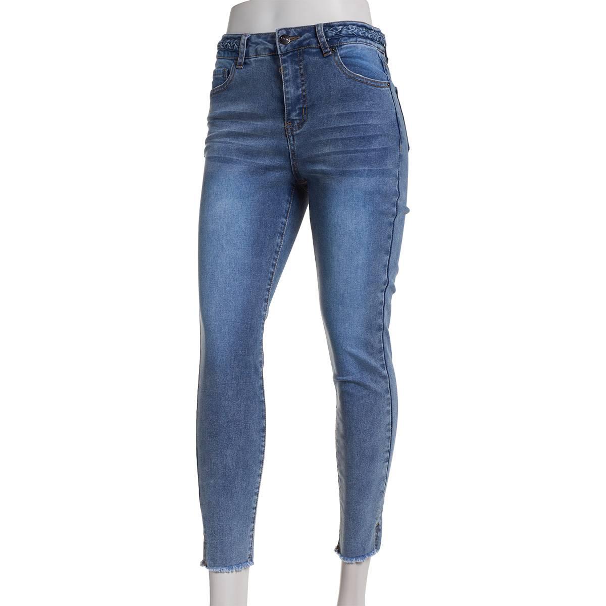 Click here for Petite Bleu Denim Braided Waist Straight Leg Jeans prices