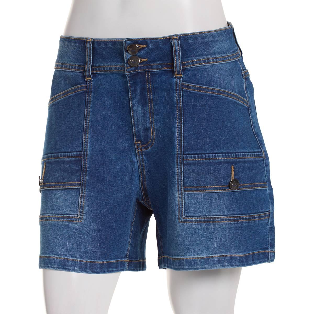 Click here for Womens Bleu Denim Denim Cargo Pocket Shorts prices