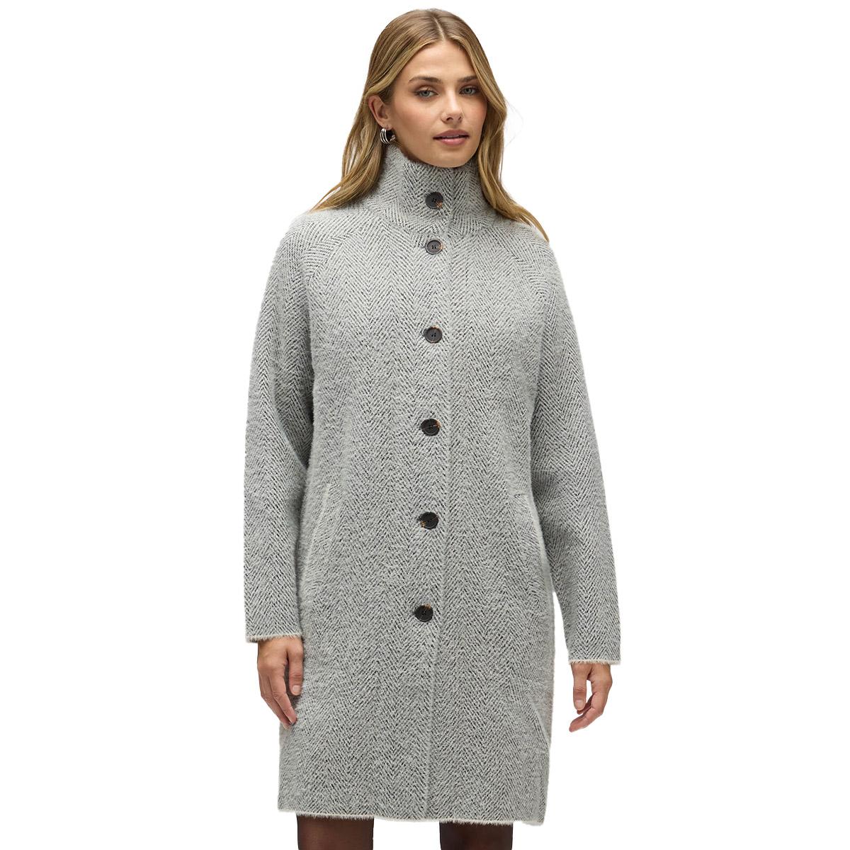 Nvlt Womens Knee Length Patterned Eyelash Coatigan - Herringbone