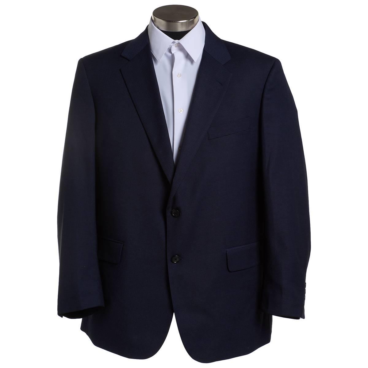 Click here for Mens Adolfo Portly Checkered Suit Jacket - Blue prices