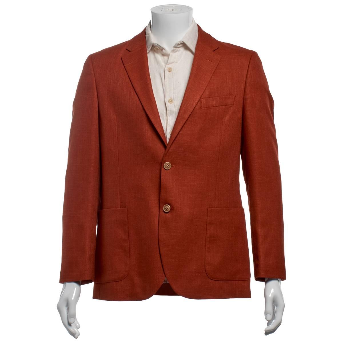 Click here for Mens Nautica Structure Weave Sport Coat - Orange prices
