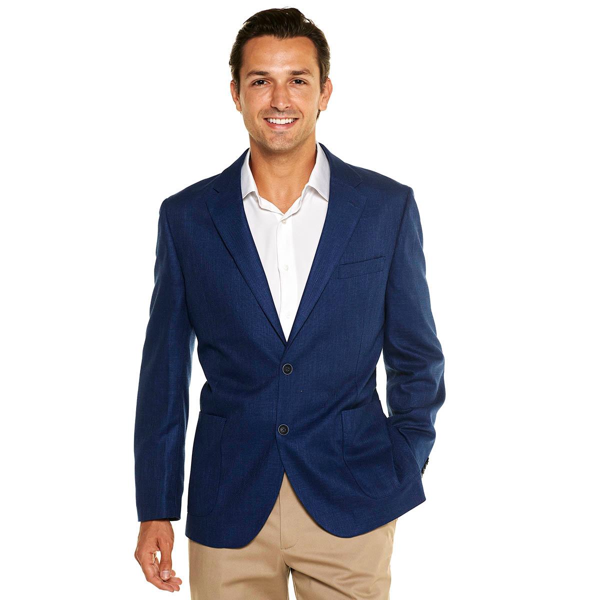 Click here for Mens Nautica Structure Weave Sport Coat - Navy prices