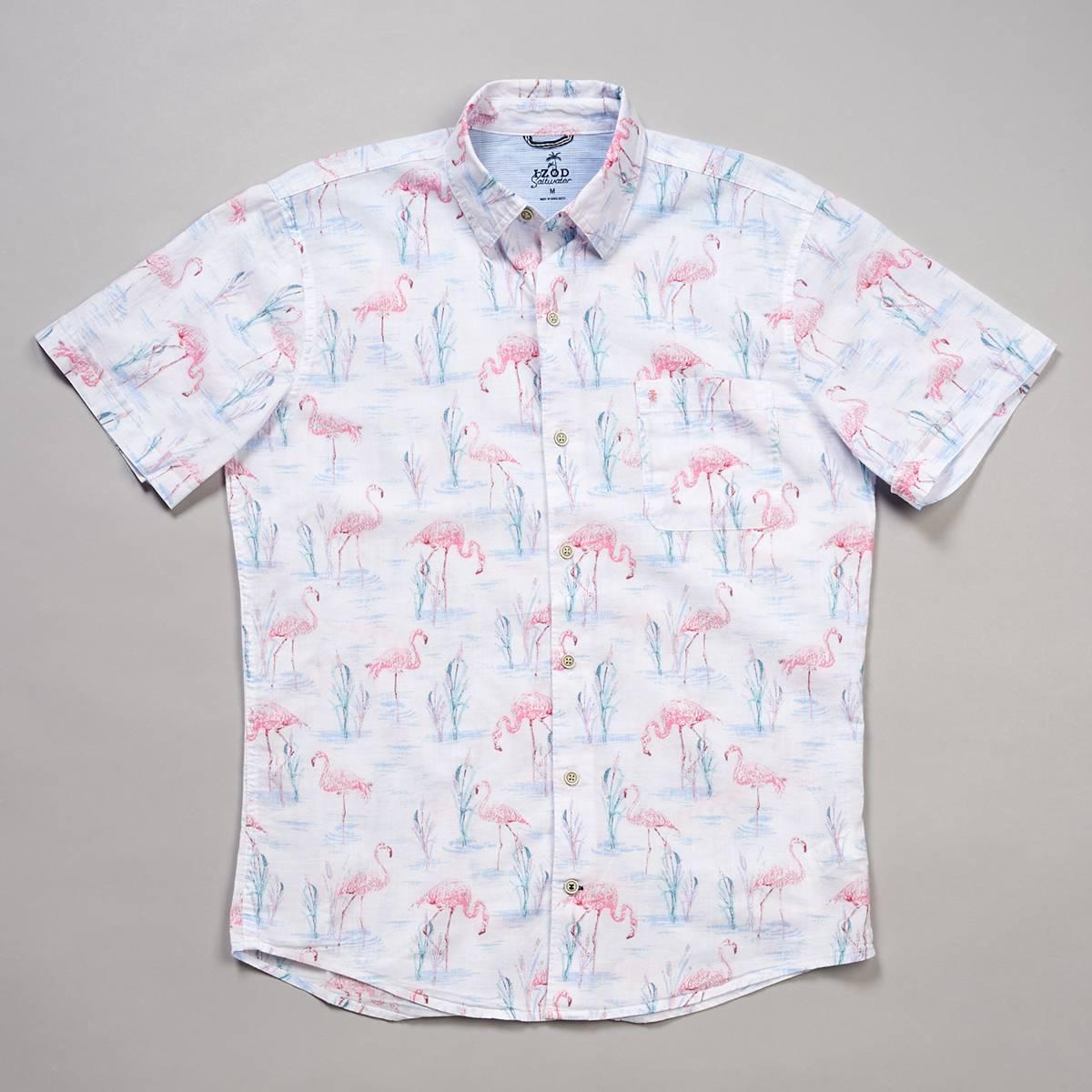 Click here for Mens IZOD(R) Flamingos Chambray Button Down Shirt... prices