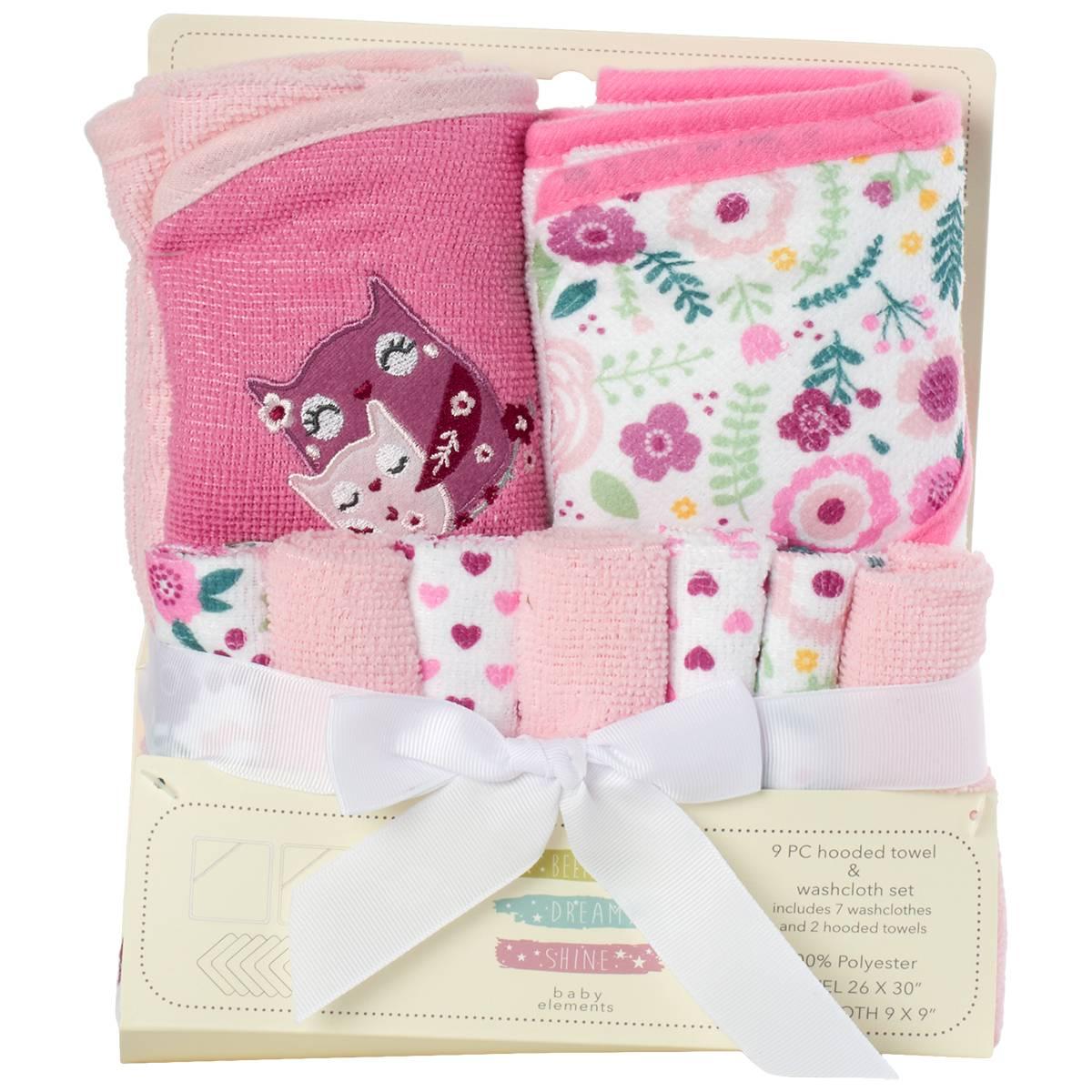 Click here for Baby Elements 9pc. Owl Hooded Towel & Washcloth Ba... prices