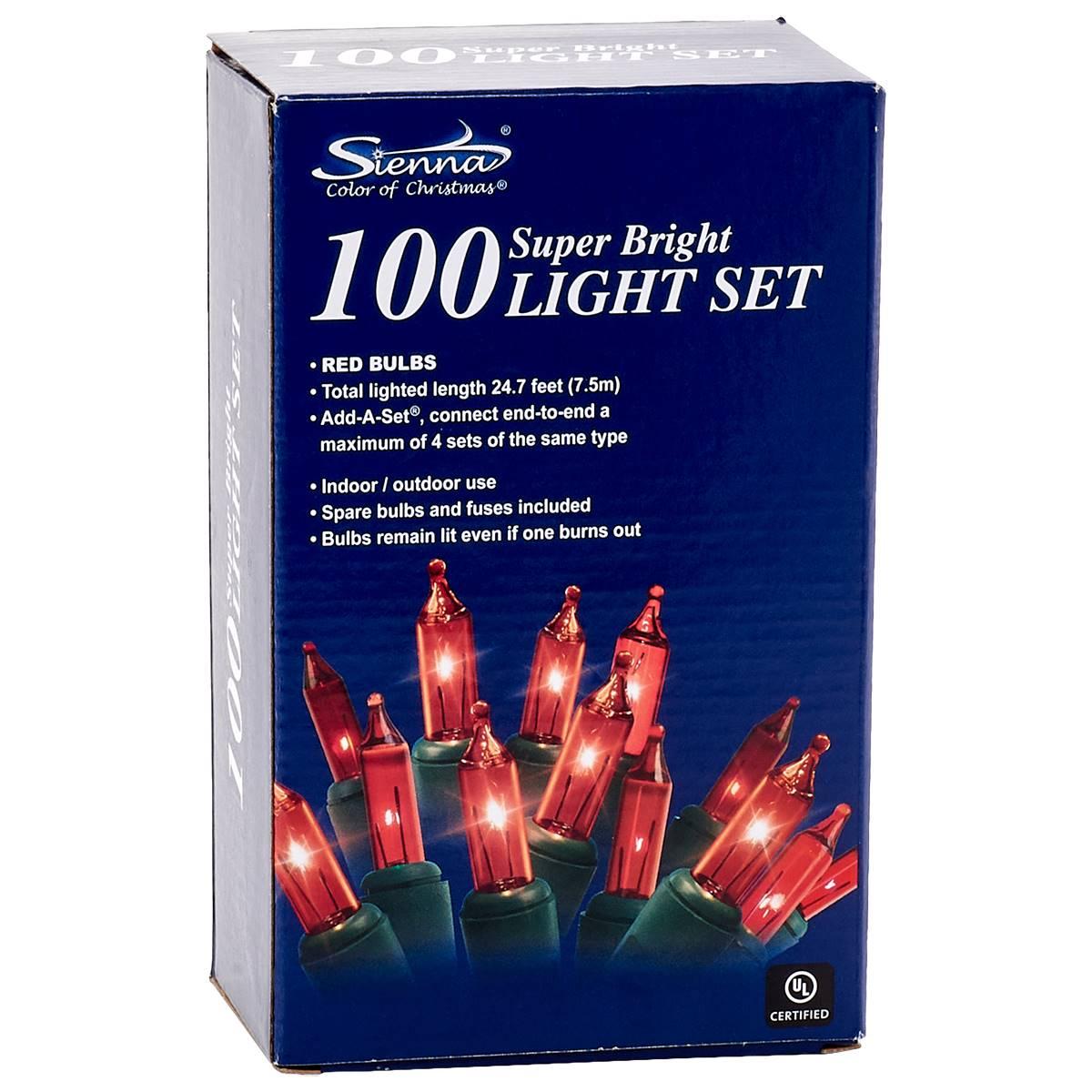 Click here for Sienna Super Bright Red 100 Light Set prices